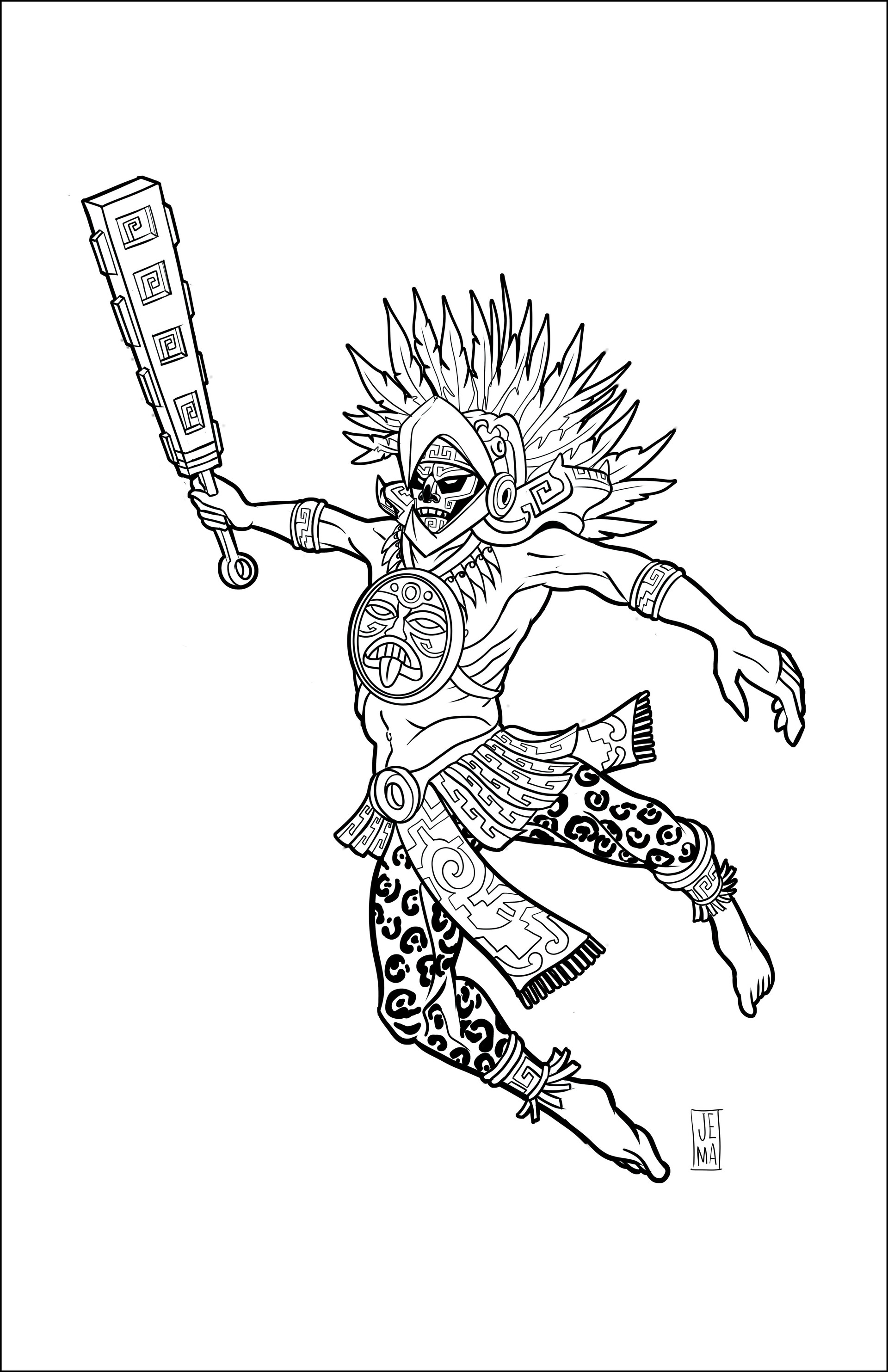 shaman coloring page