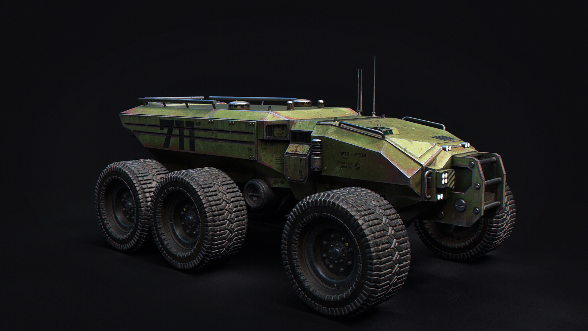 ArtStation - Technical Vehicle transporter Green with interior