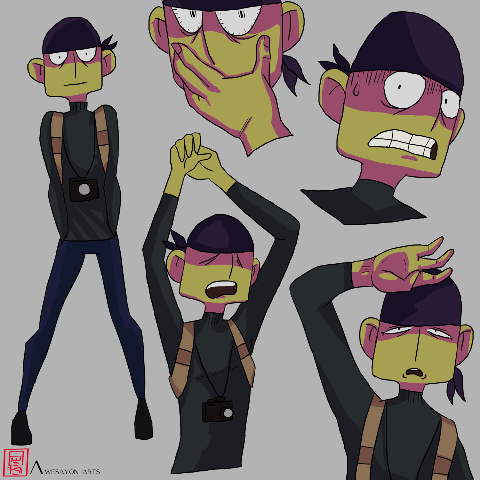 ArtStation - Character Design Action Sheet - Donnie v2