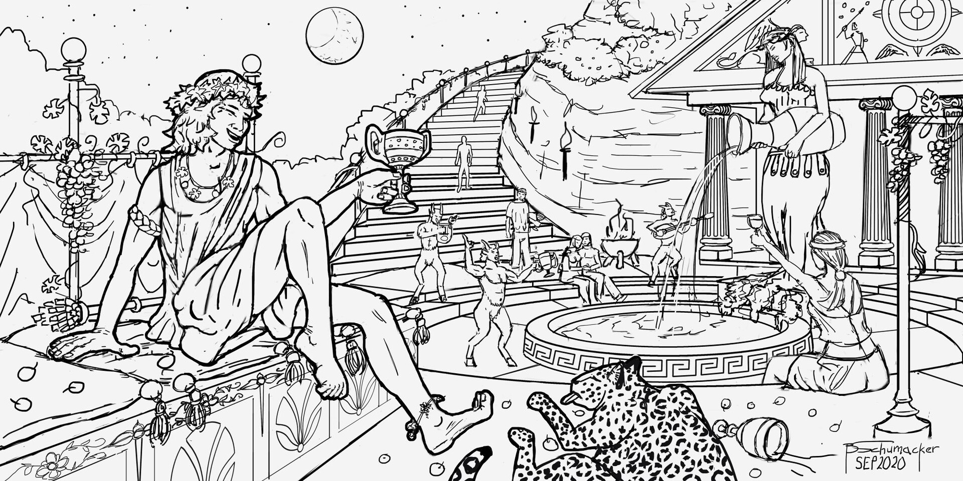 Dionysus Coloring Pages