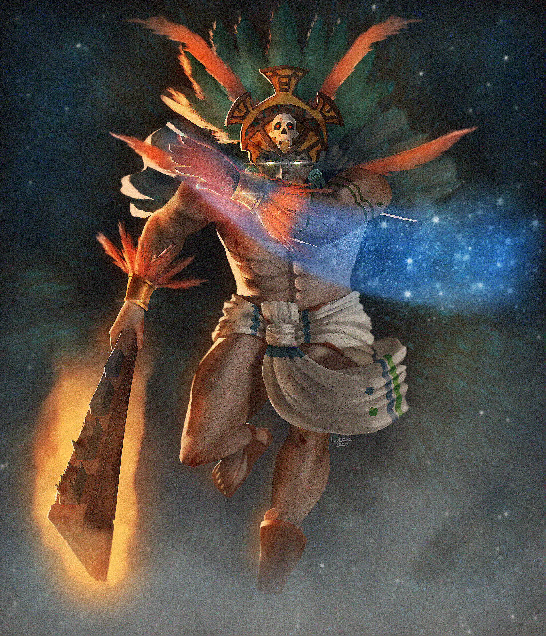 ArtStation - Cosmic Aztec Warrior - Character Design Challenge (September)