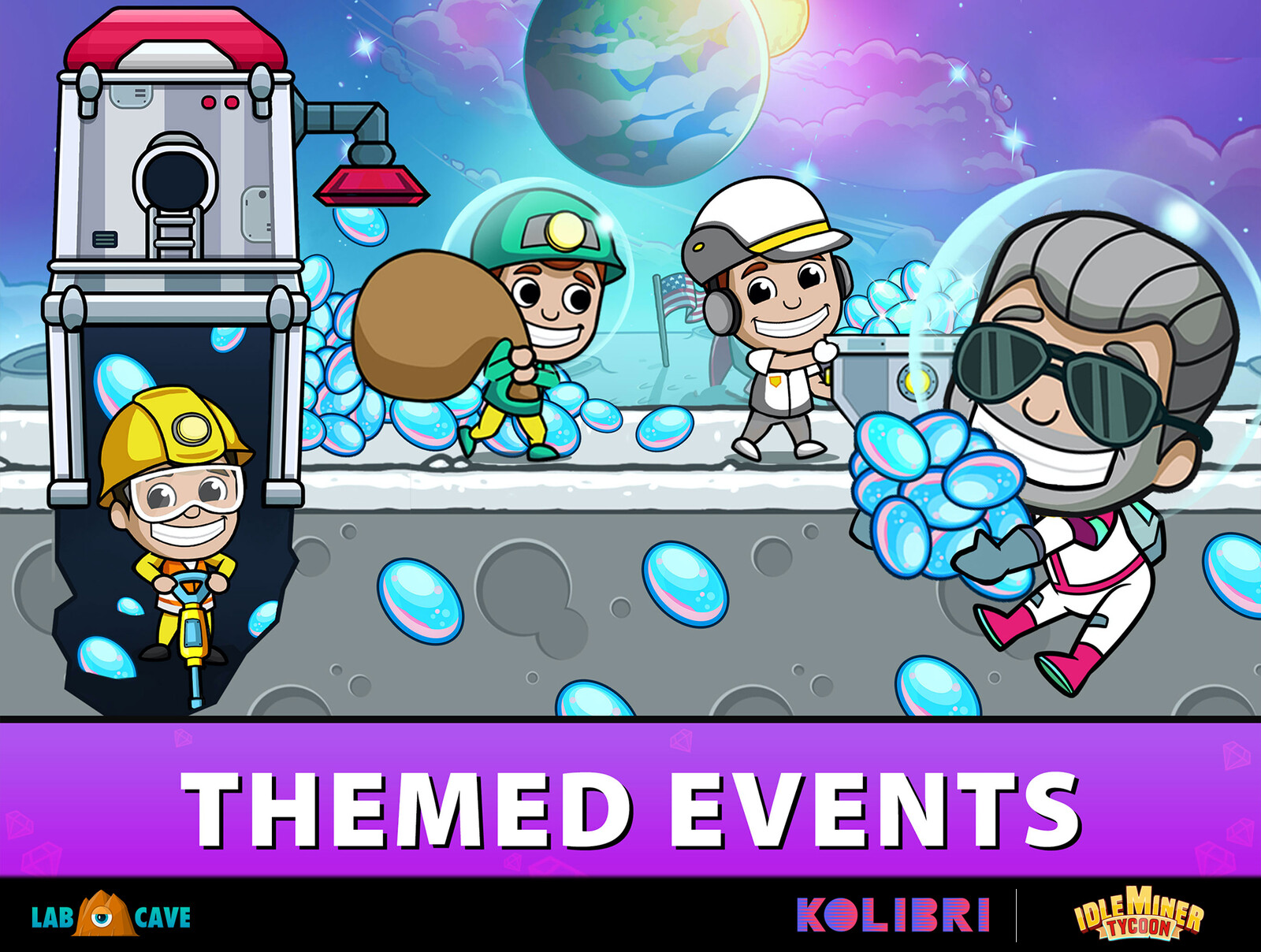 LAB CAVE - Idle Miner Tycoon- CRO assets for Google Play and iTunes Connect