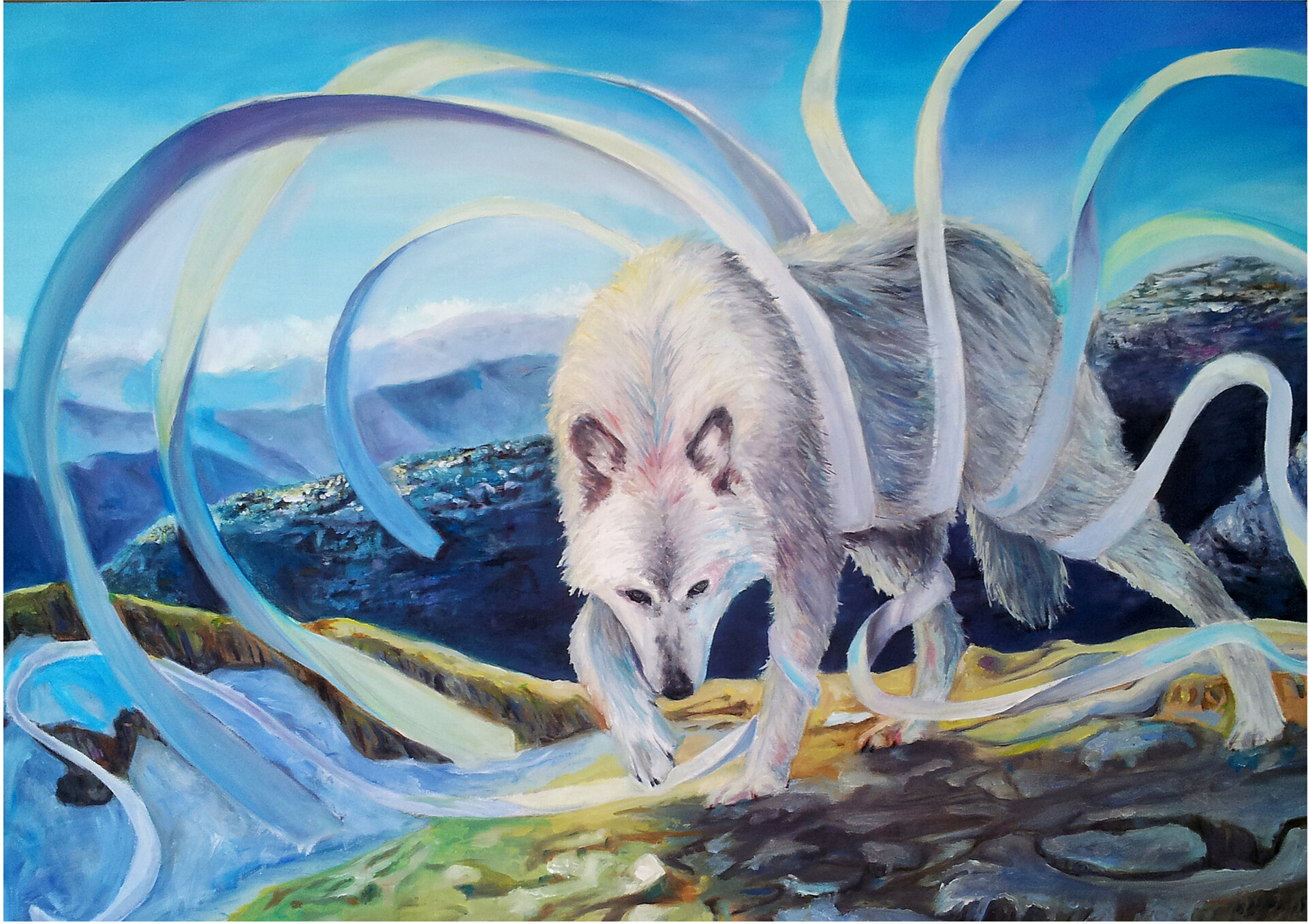 ArtStation - Wolf and the Wind - Oil Painting