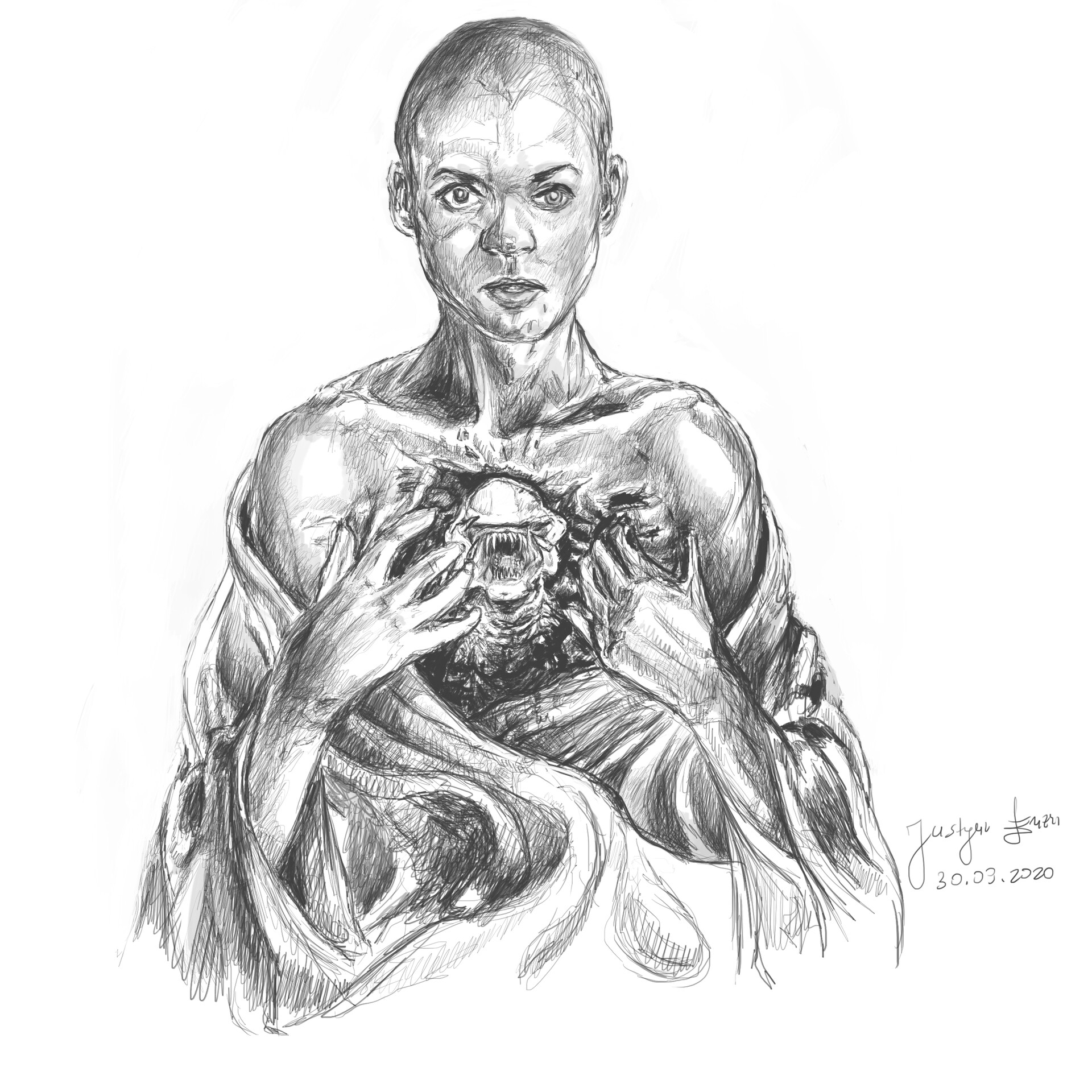 chestburster drawing