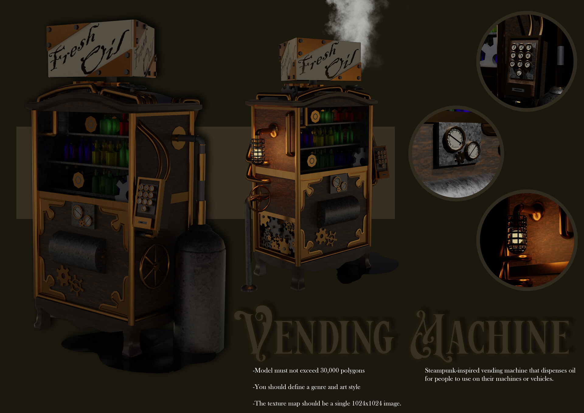 ArtStation - Steampunk Inspired Vending Machine