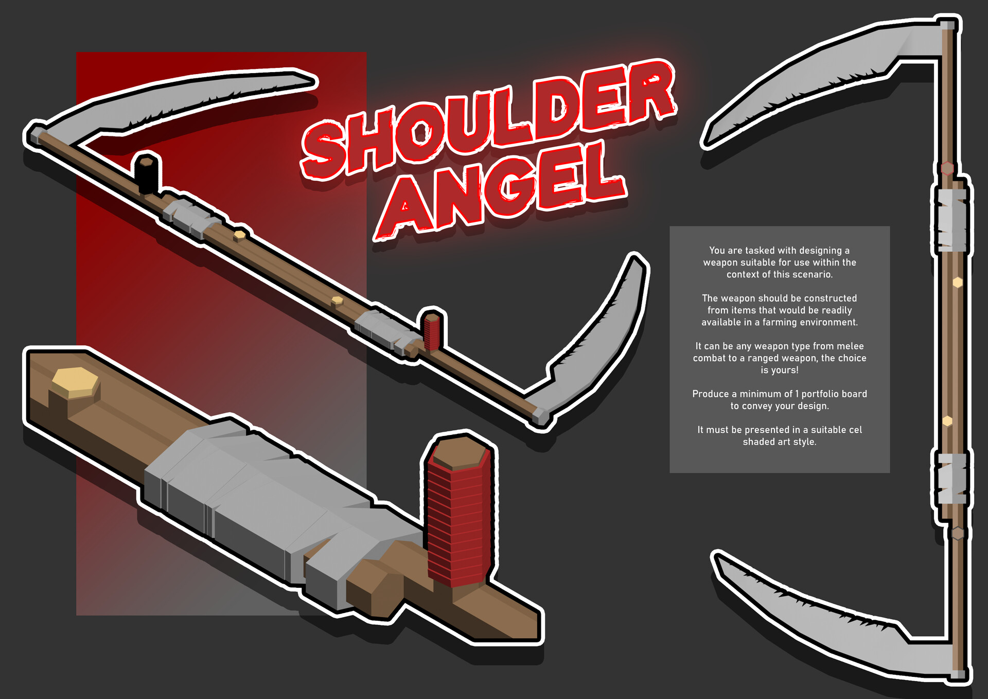 ArtStation - Portfolio Board 1 - Cel-shaded Weapon