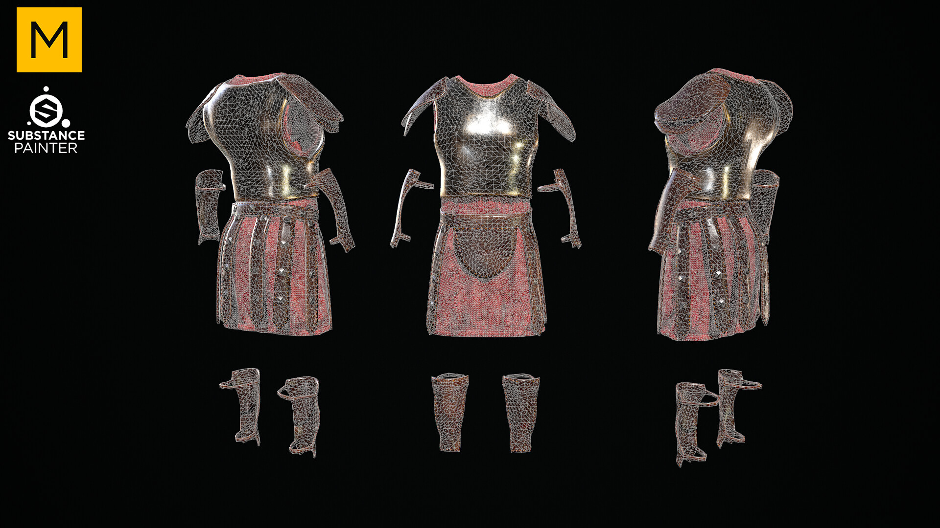 VK GameDev - Medieval Armor. CLO 3D & Marvelous & Substance projects. FBX & OBJ. 4K Textures.