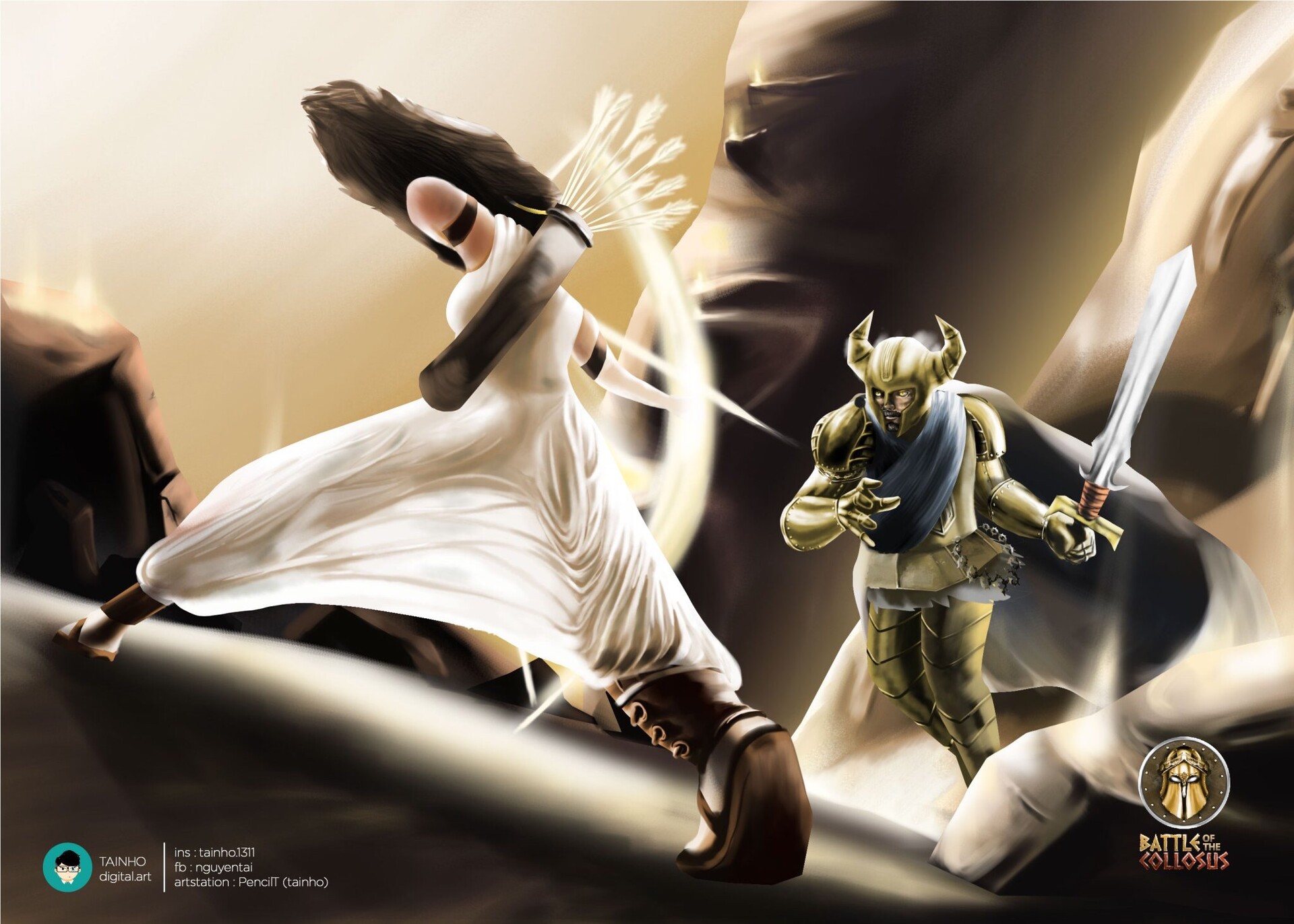 ArtStation - Boardgame design - Battle of the Collosus