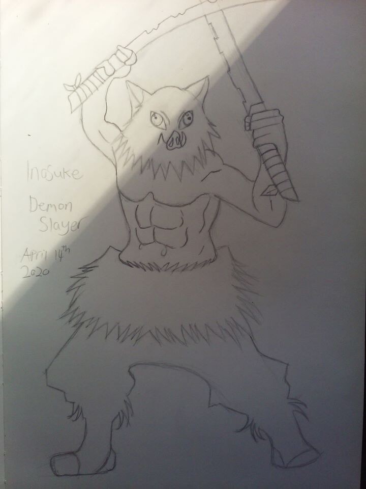 ArtStation - A sketch i made of Inosuke from Demon Slayer