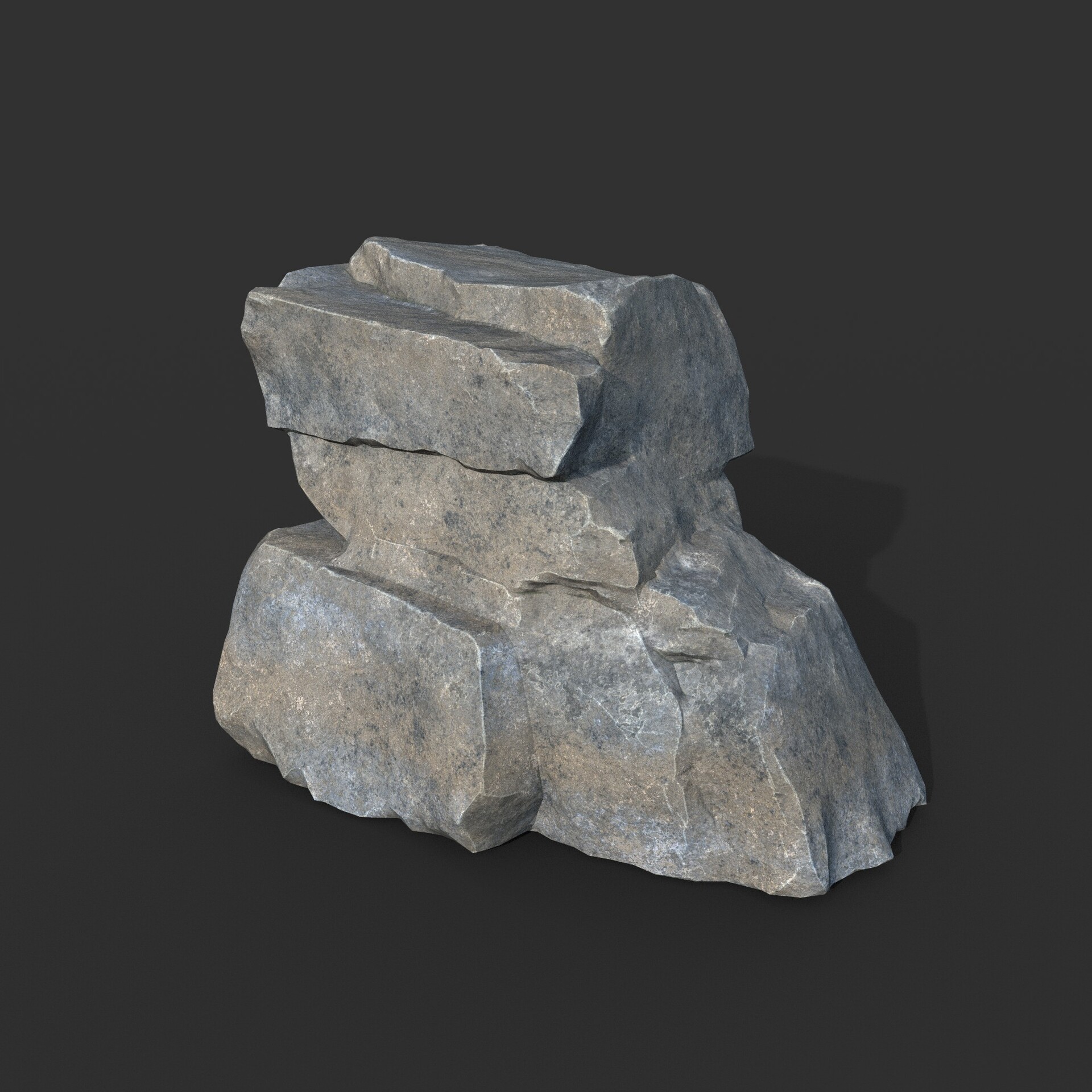 3D Models by 3D Landscape - Low poly Big Rock Formation 200928 - Gray