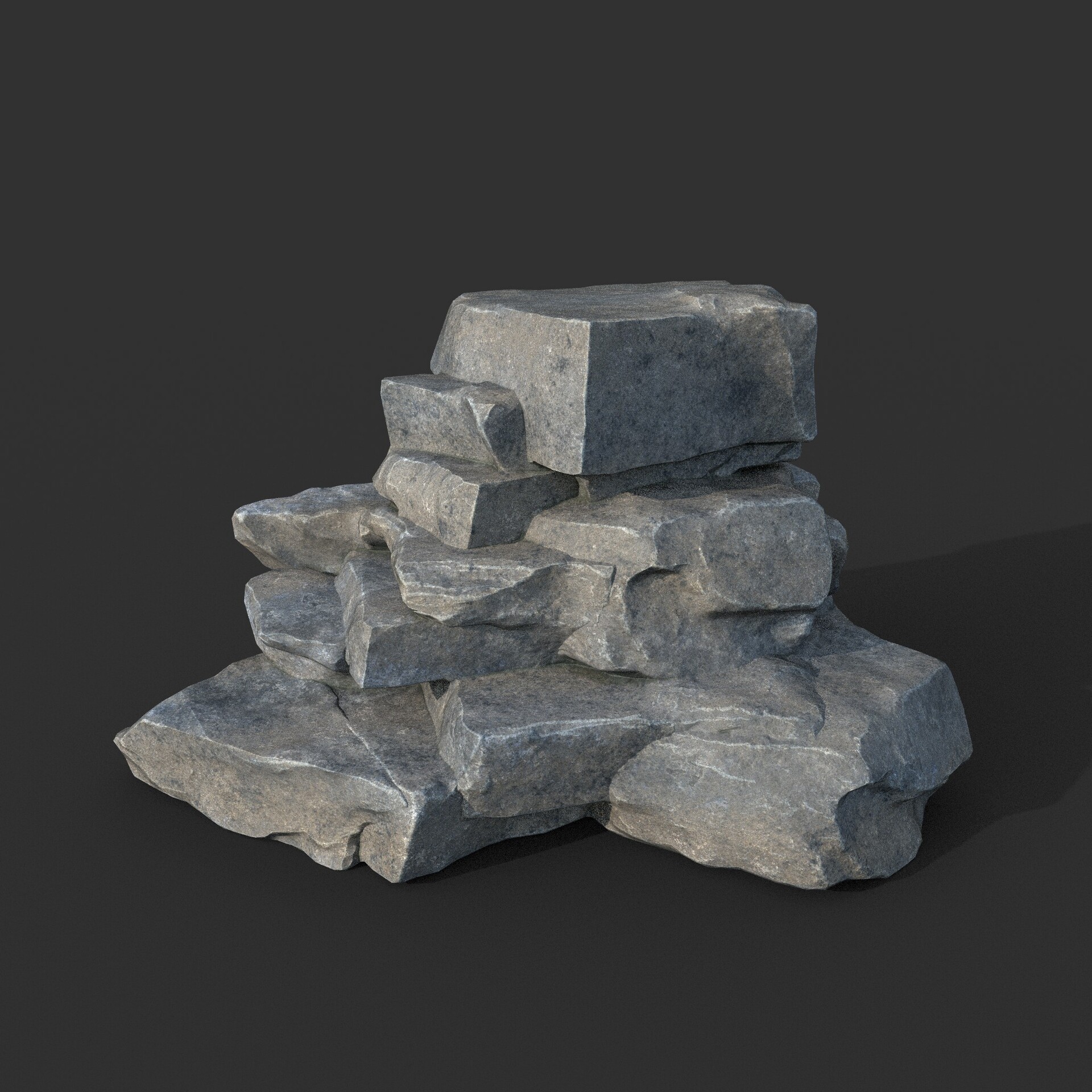 3D Models by 3D Landscape - Low poly Big Rock Formation 200928 - Gray