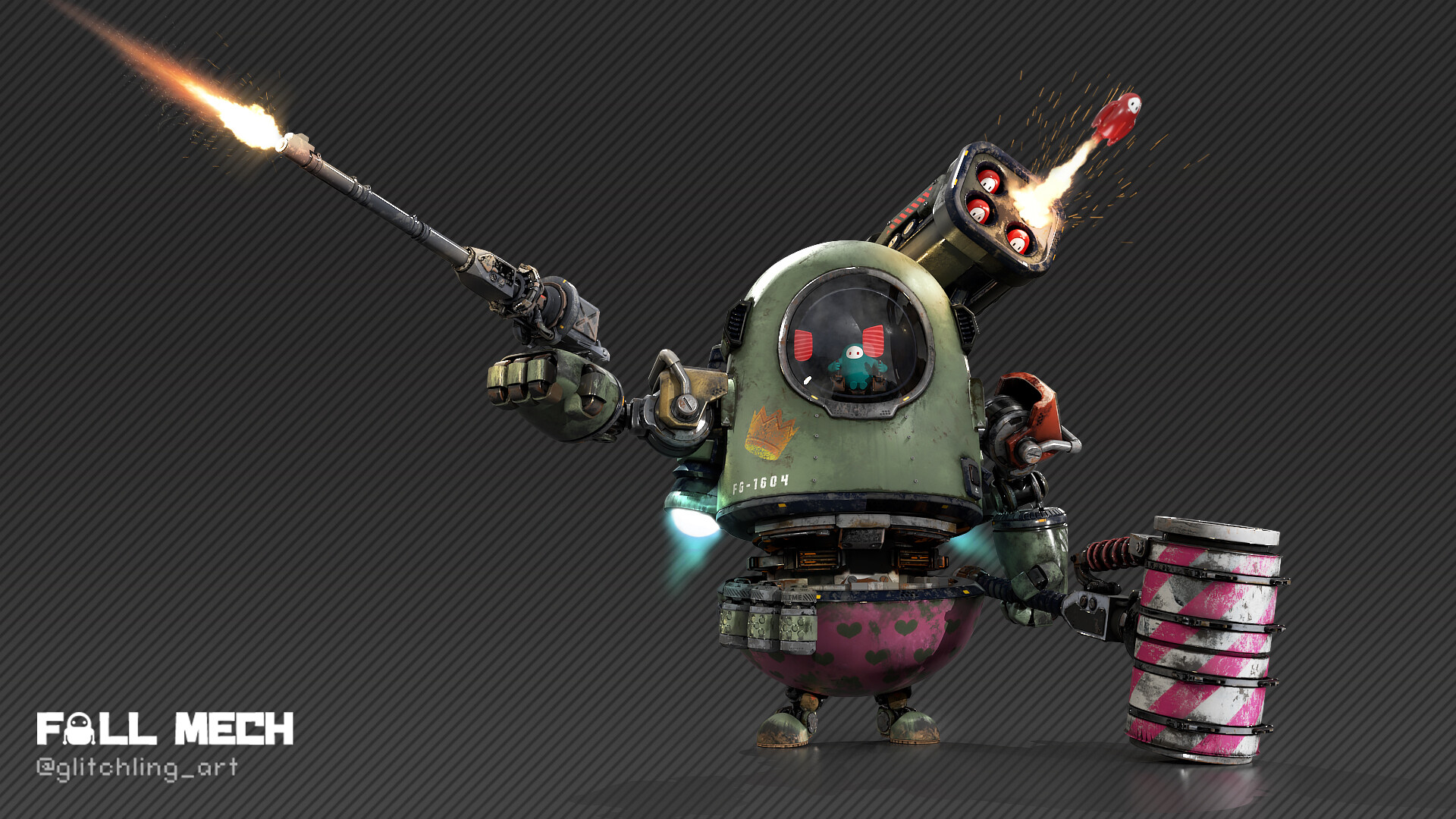 ArtStation - Fall Guys Mecha - Animation Test / Character Sheet