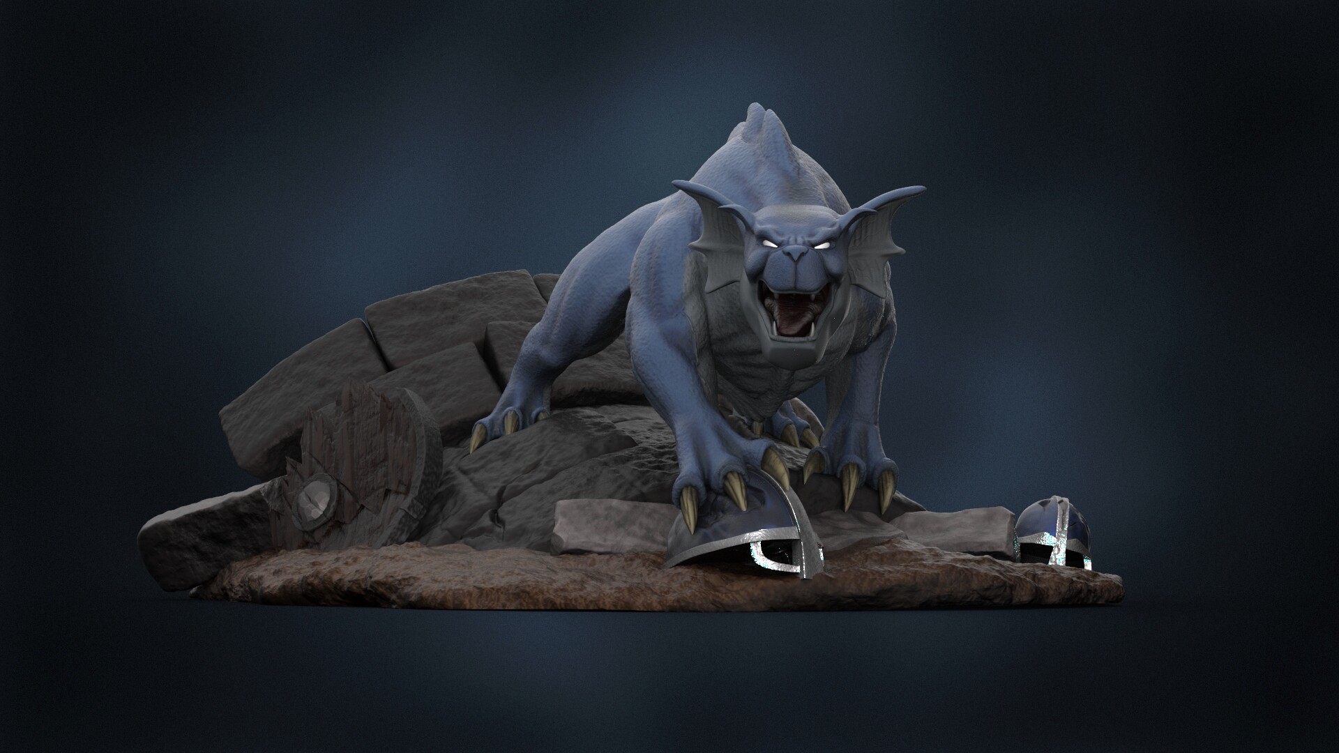 ArtStation - Bronx the Dog / gargoyle