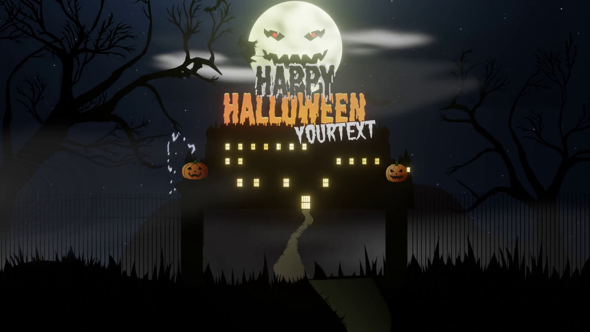 ArtStation - Animated spooky Halloween template Scene #1