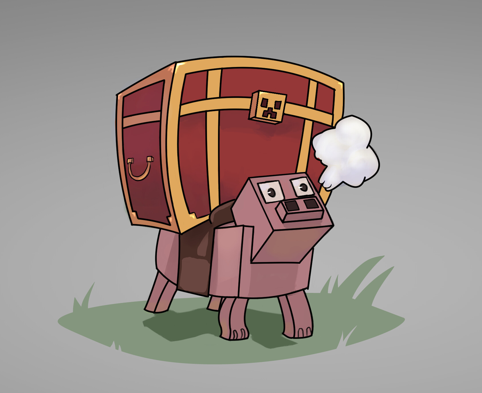 ArtStation - Minecraft Dungeons' Treasure Pig Illustration