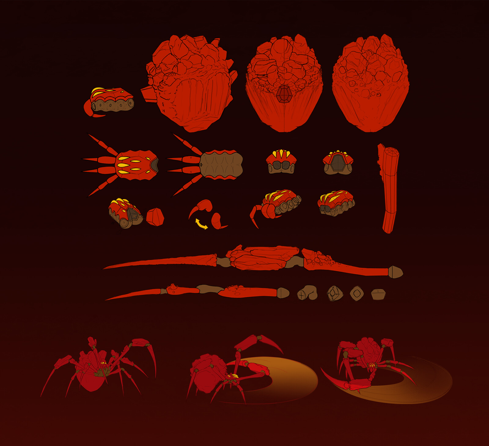 Andrew J Soto - Crystal Spider: Monster Design & Model Sheet