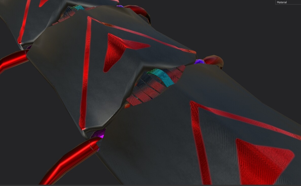 ArtStation - Mechanical centipede tail.