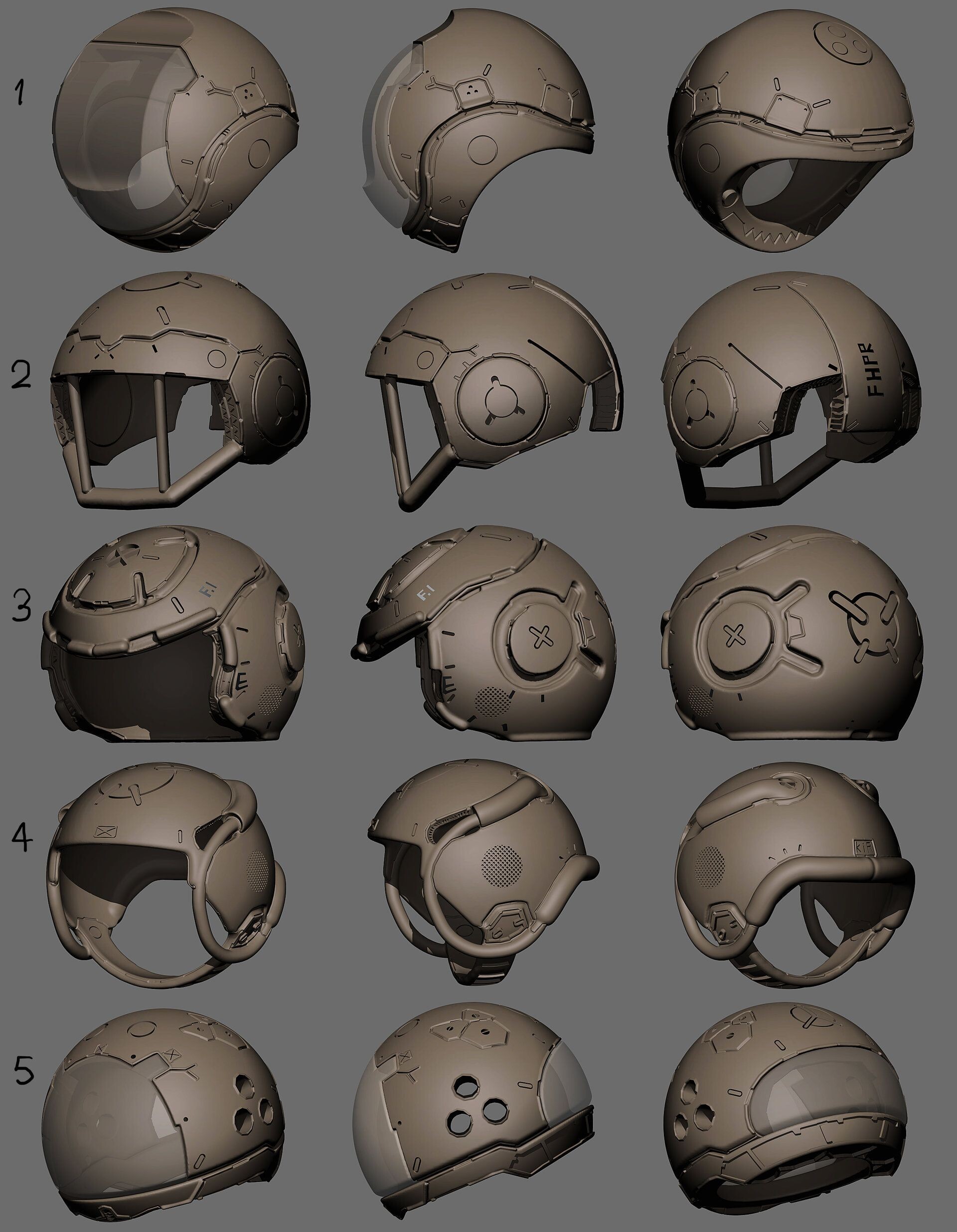 ArtStation - Helmet sketches 2112