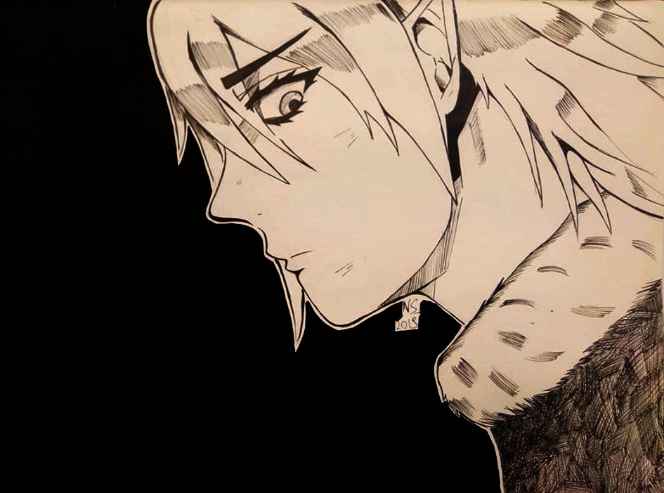 ArtStation - Saika the huntress, ink on moleskine