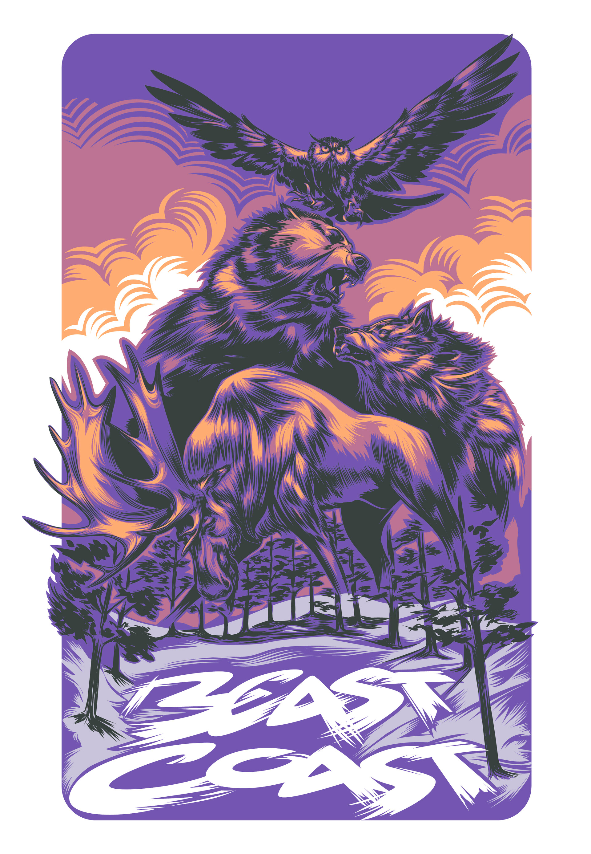 ArtStation - Beast Coast T-shirt design