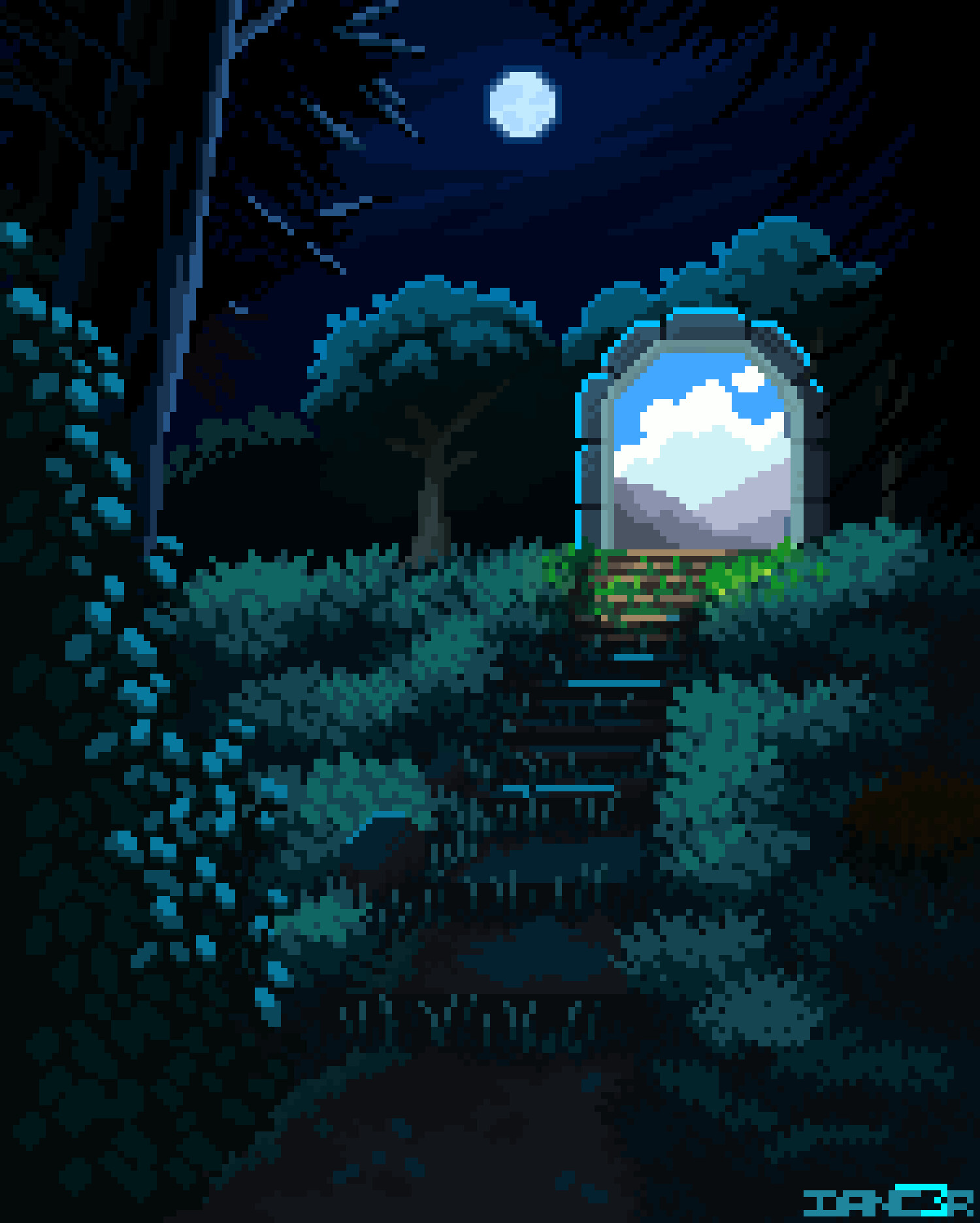 ArtStation - Pixeltober Day 4 - NIGHT