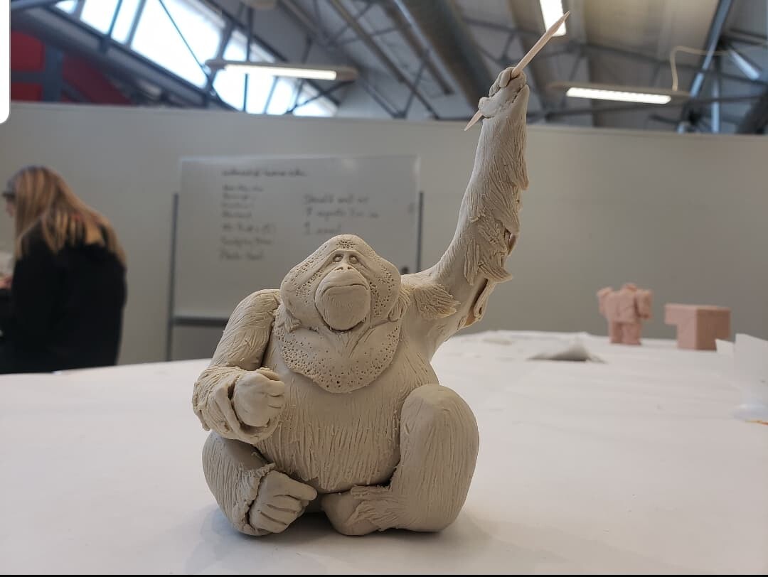 ArtStation - Orangutan - Clay sculpture