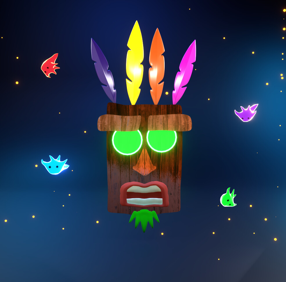 ArtStation - Crash Bandicoot Mask Aku-Aku