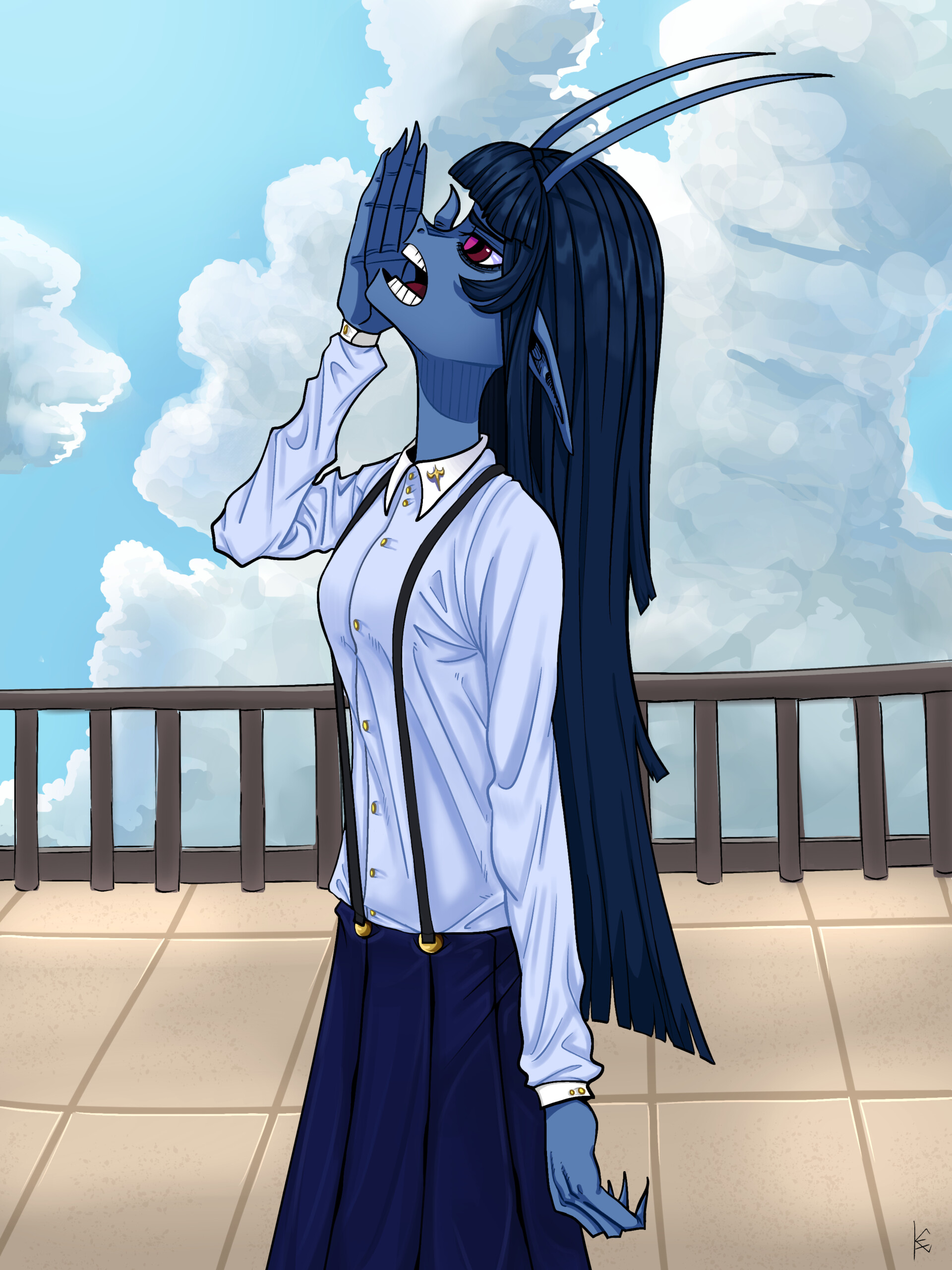 ArtStation - Blue Oni Girl