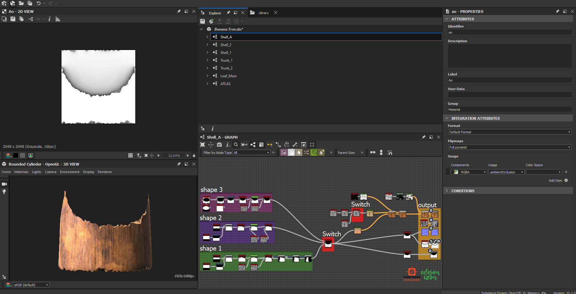 Edison - Banana Tree (Genus Musa) Creation from Substance Designer to ...