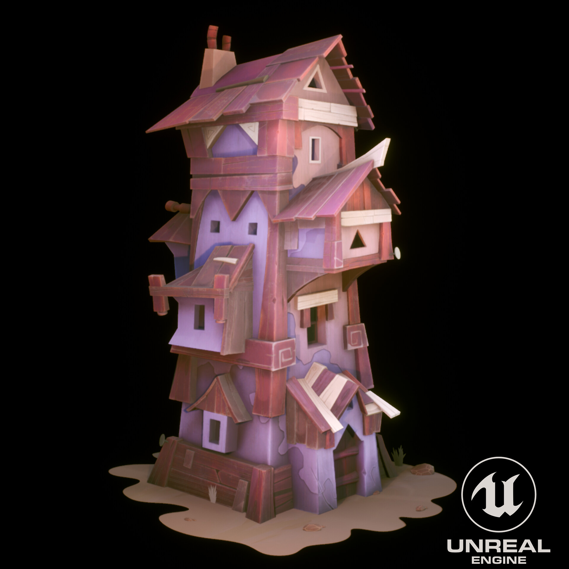 ArtStation - Purple Cartoon House