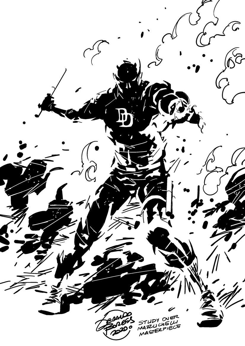 ArtStation - Daredevil inspired by David Mazzuchelli artwork