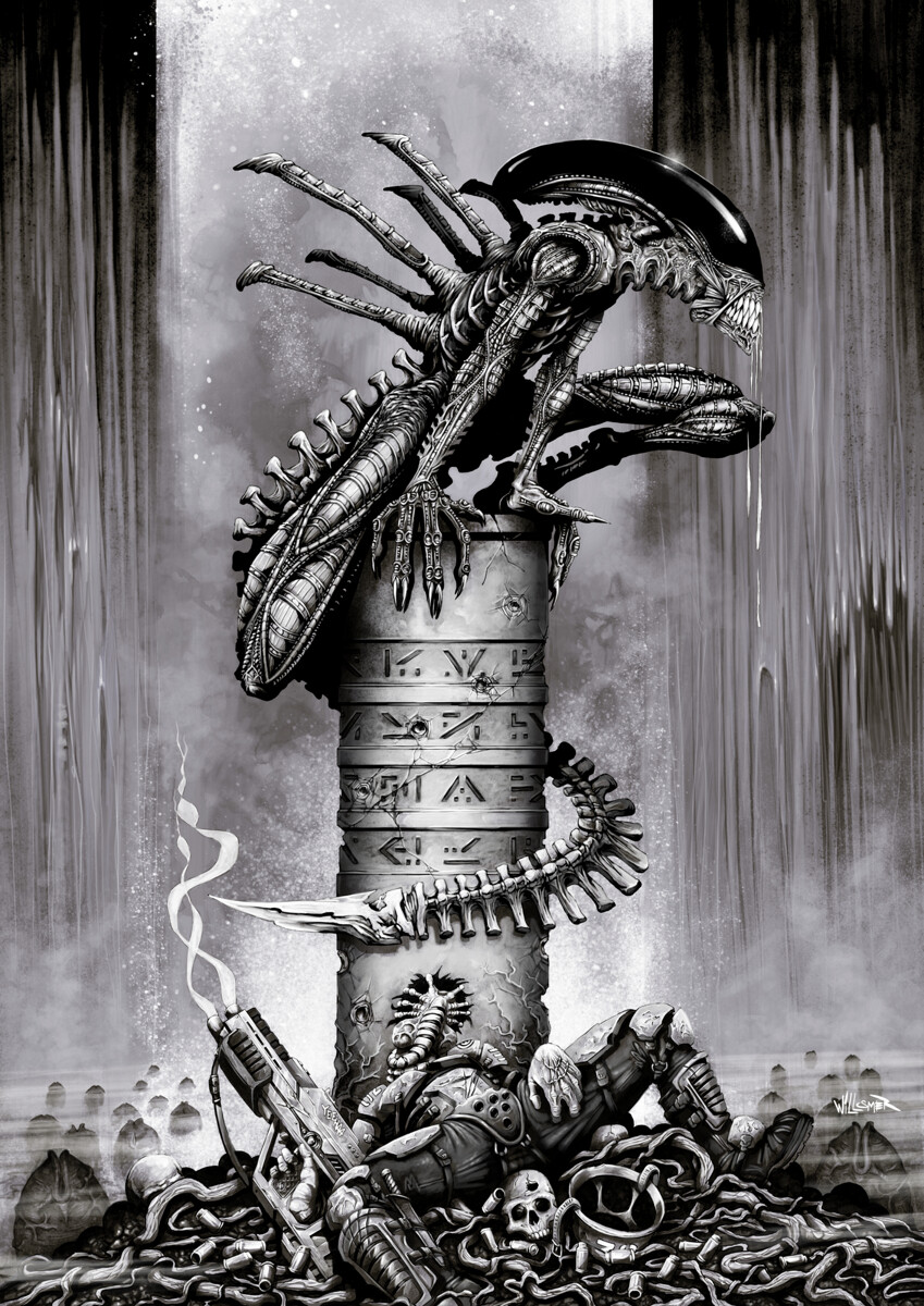 ArtStation - Alien vs soldier