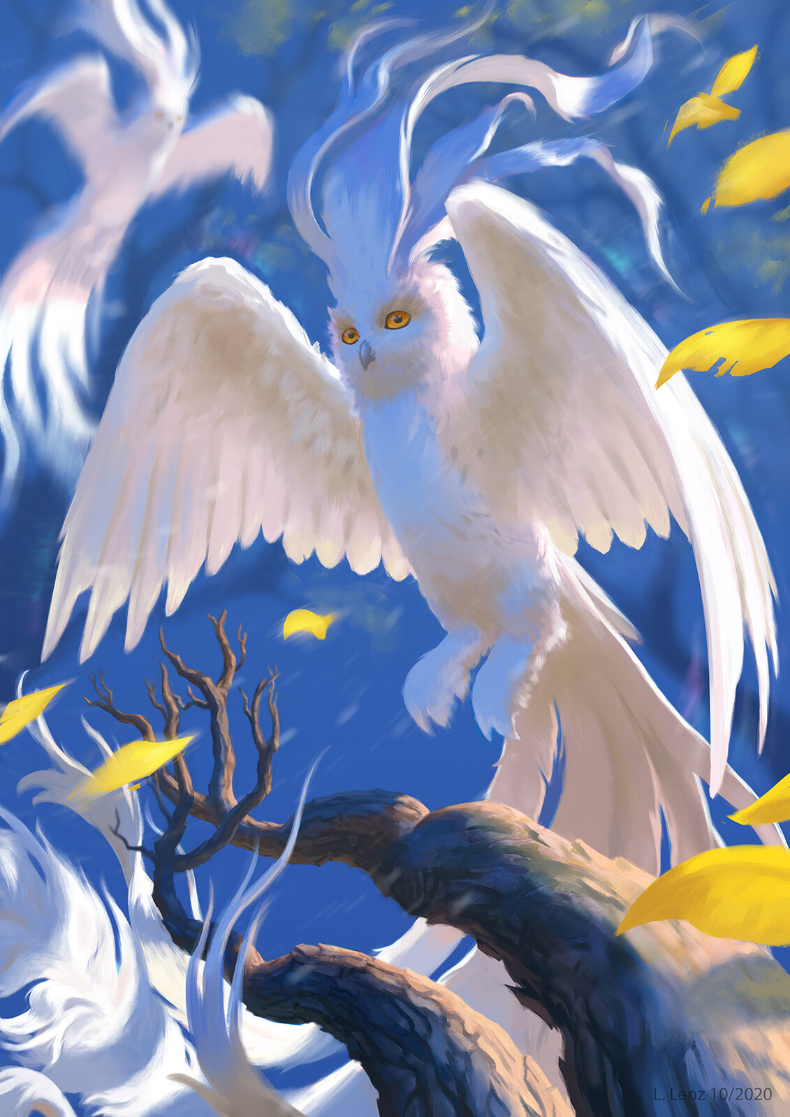 white phoenix bird