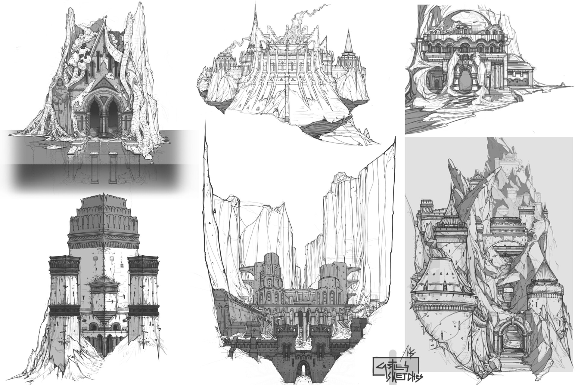 ArtStation - Castles (concept sketches). Vol.1
