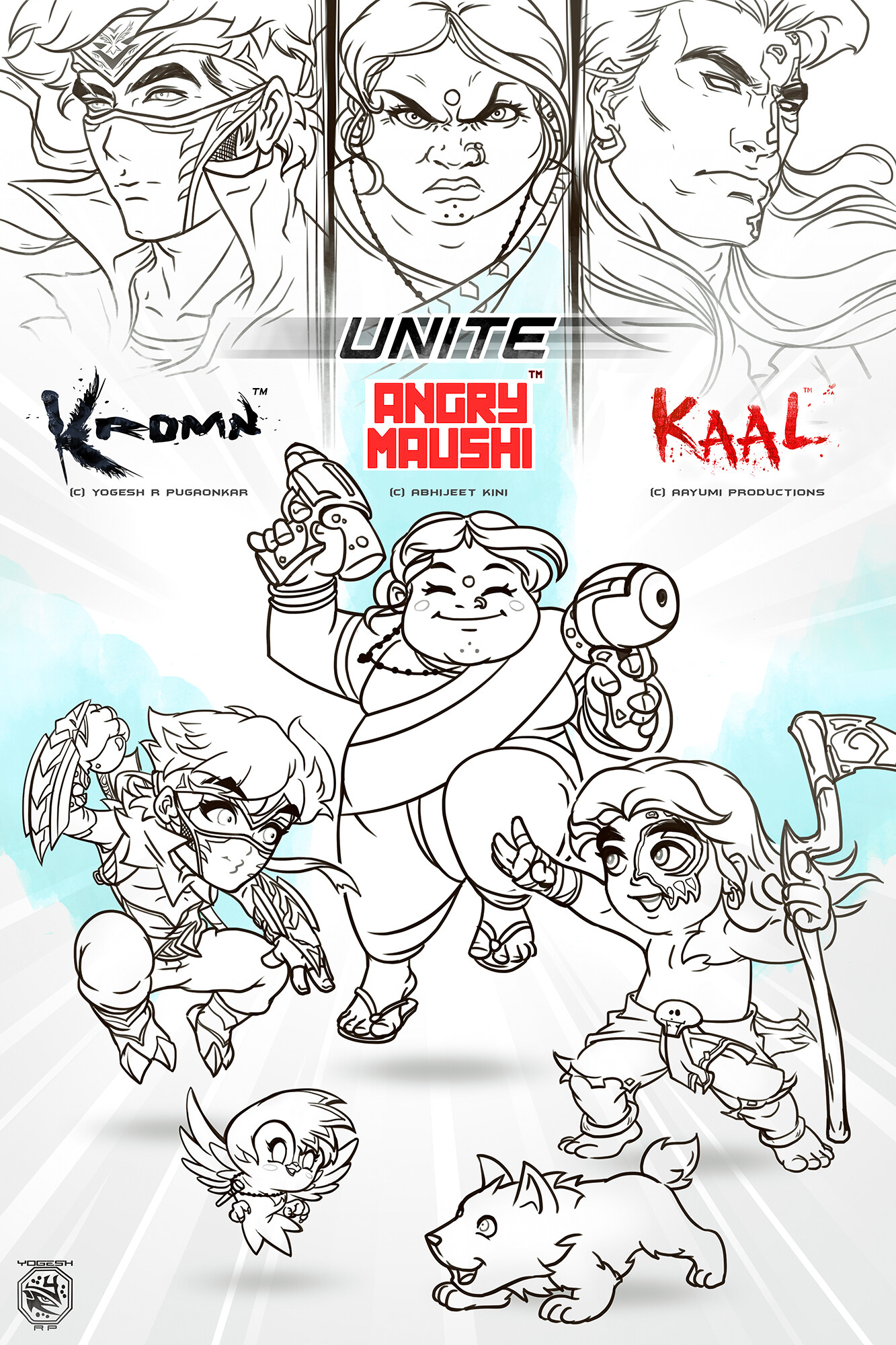 ArtStation - Kromn, Kaal & Angry Maushi UNITE Pinup