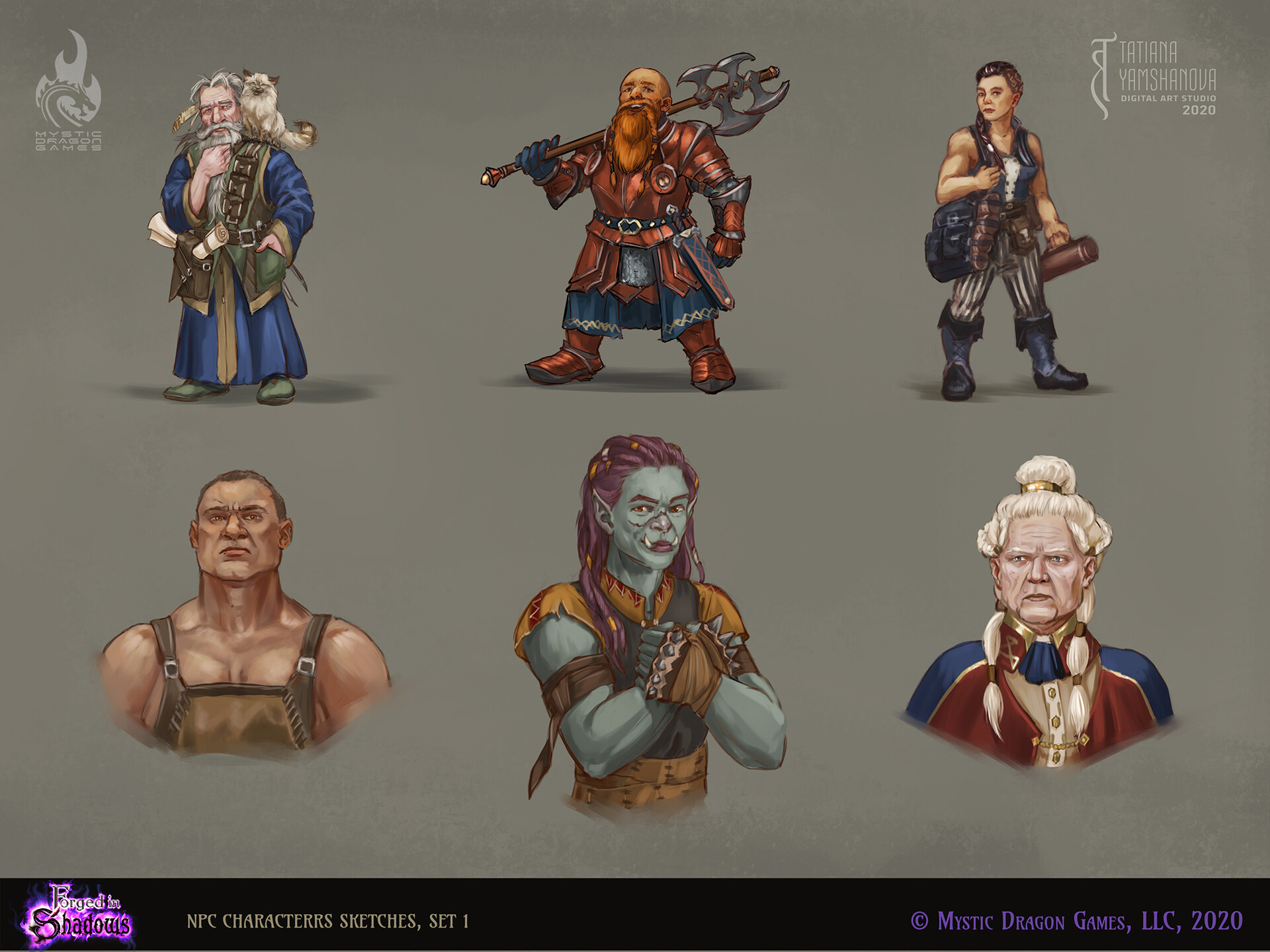 ArtStation - Forged in Shadows project, NPC characters sketches