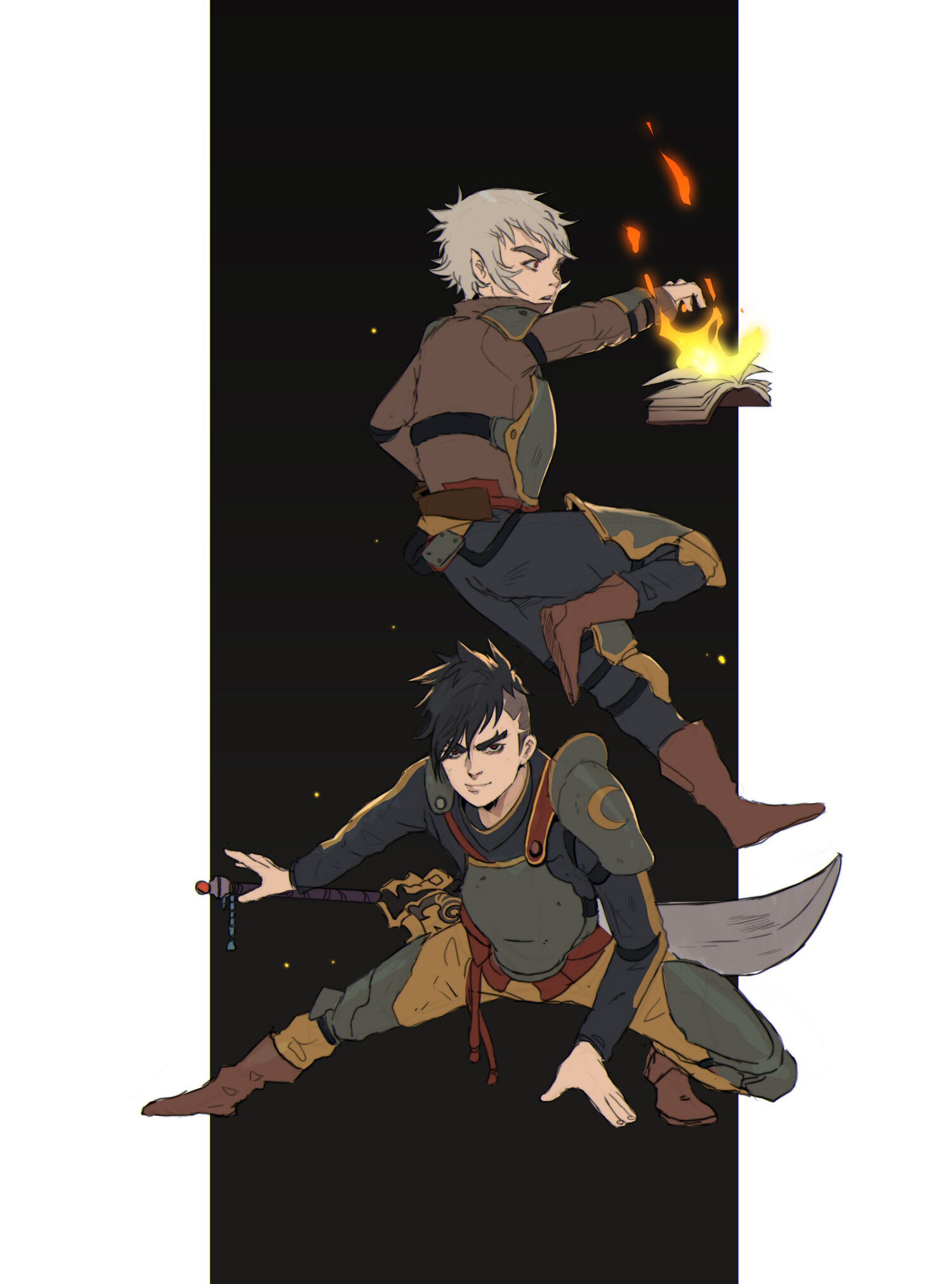 ArtStation - Yoru and Asa The Half Elf Twins