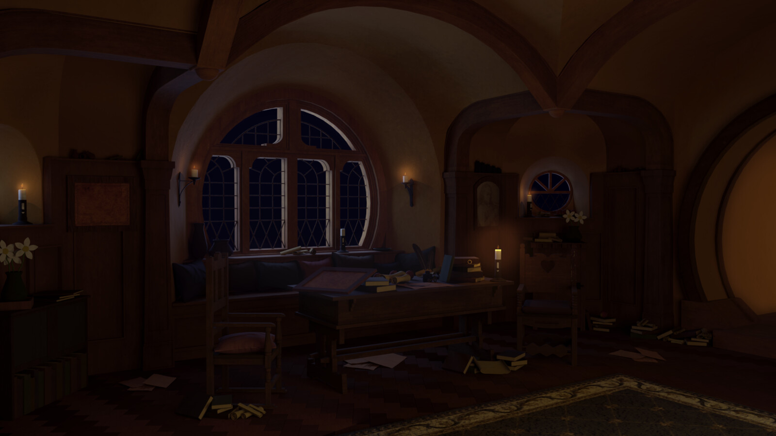 Mathias Van Overloop - 3D Modeling - Inside the Hobbit House.