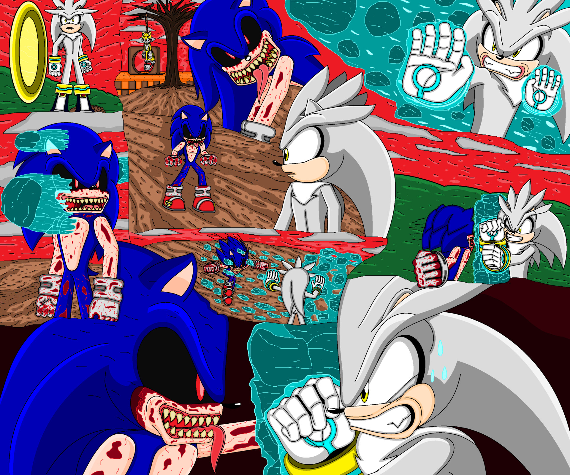 ArtStation - Silver vs. Sonic exe.