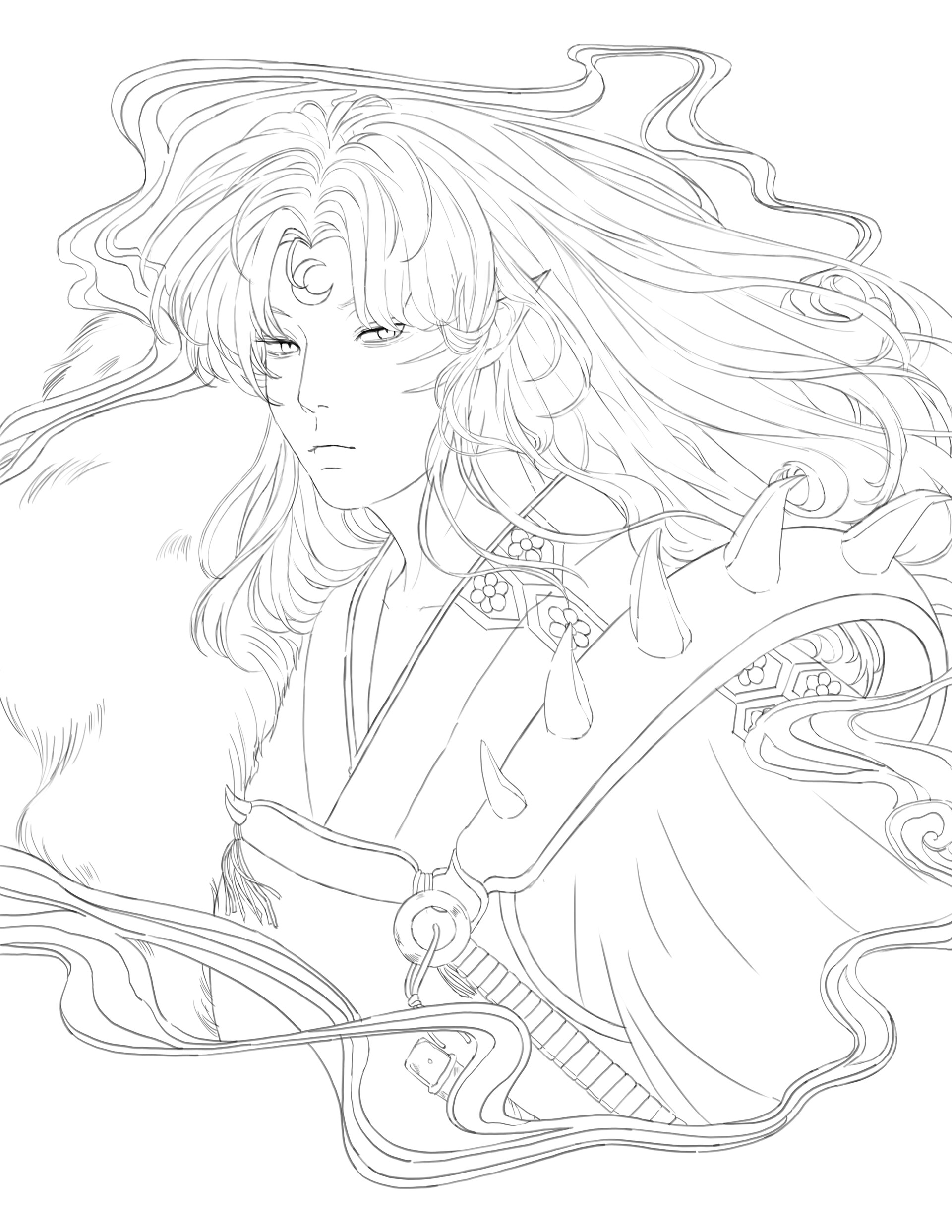 sesshomaru coloring pages