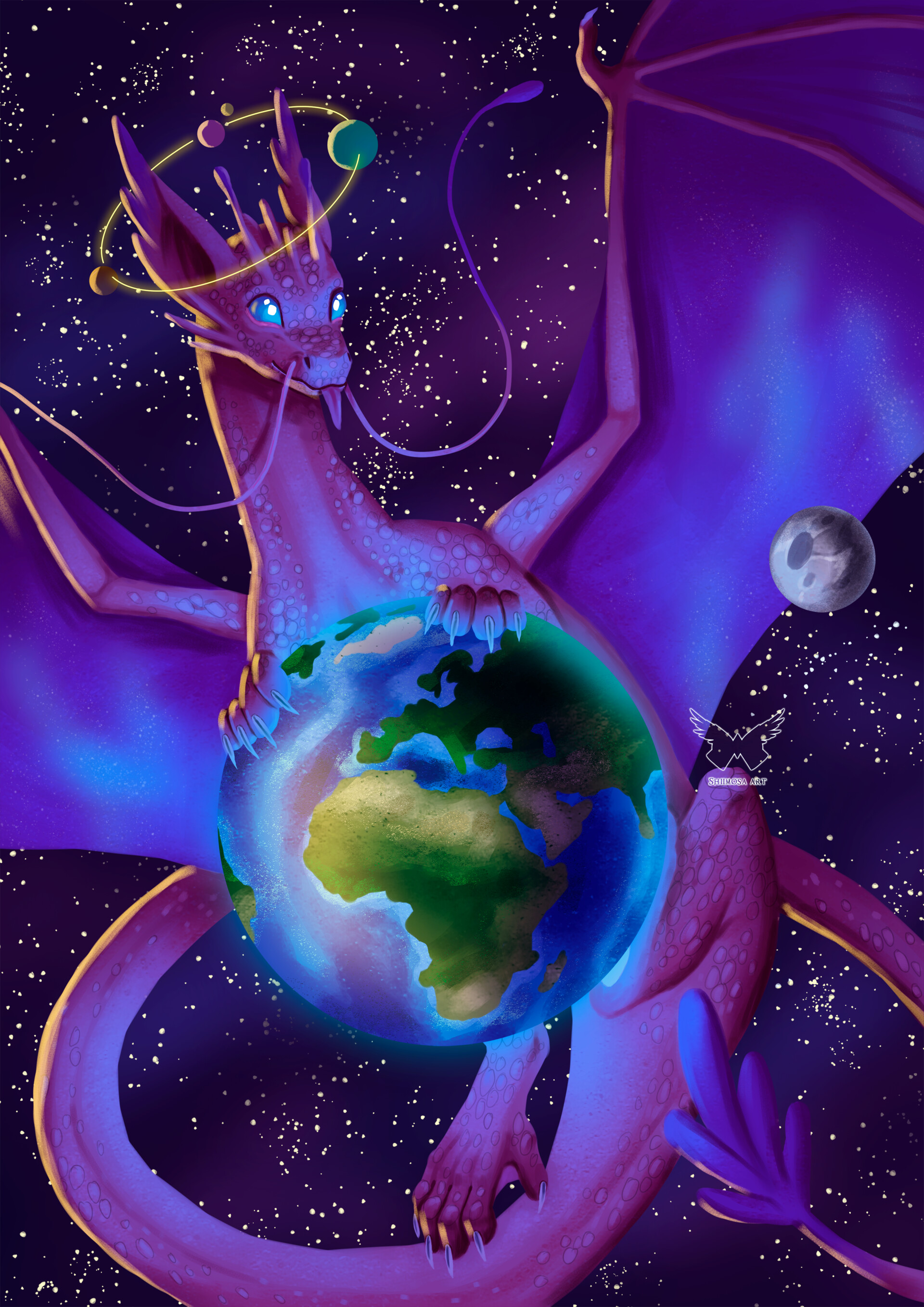 how to draw galaxy dragon