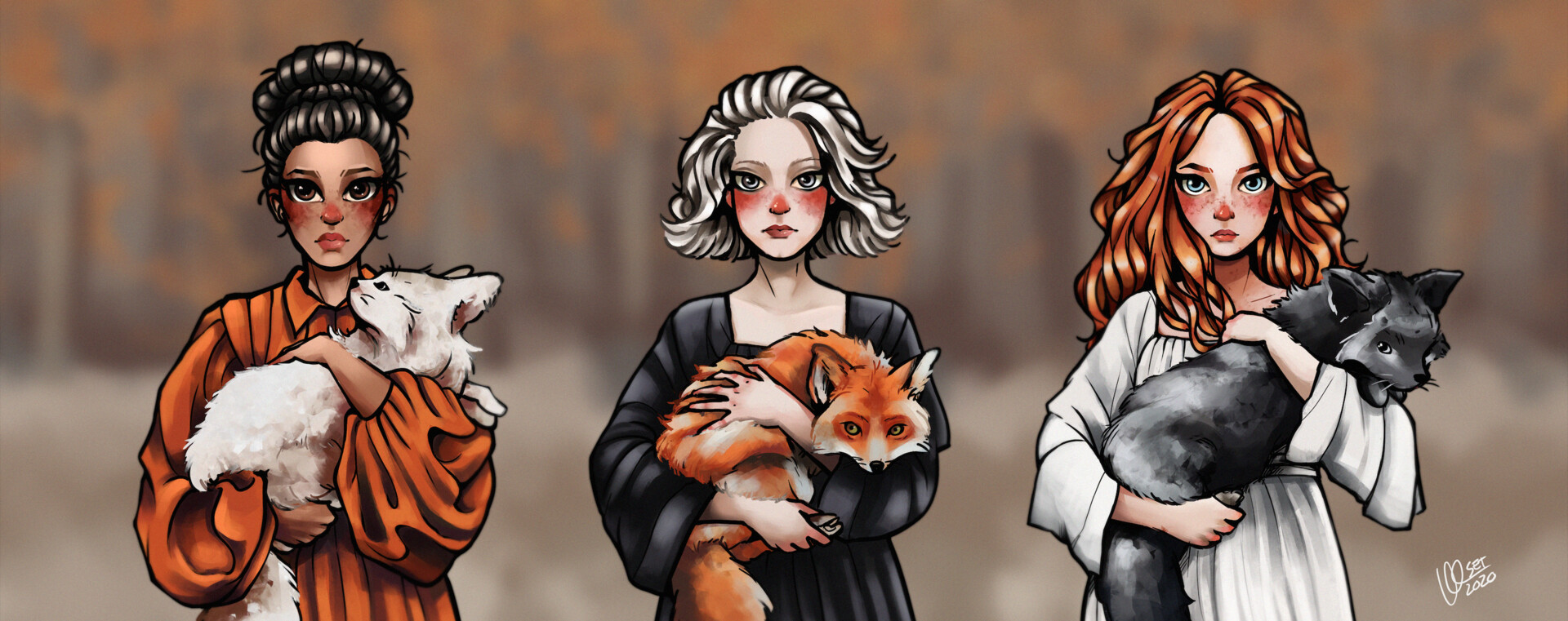 ArtStation - Fox Girls 🦊