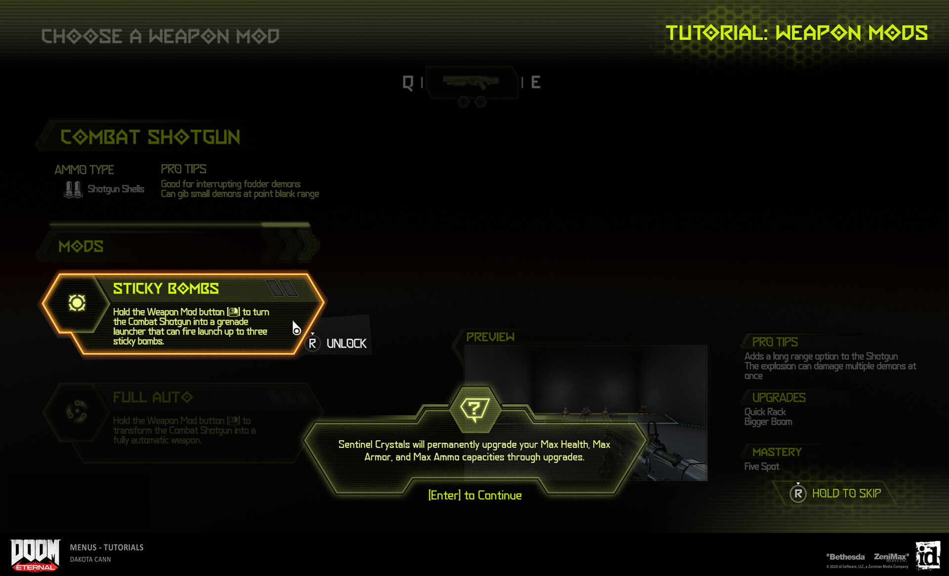Dakota Cann - Doom Eternal - UI Menus