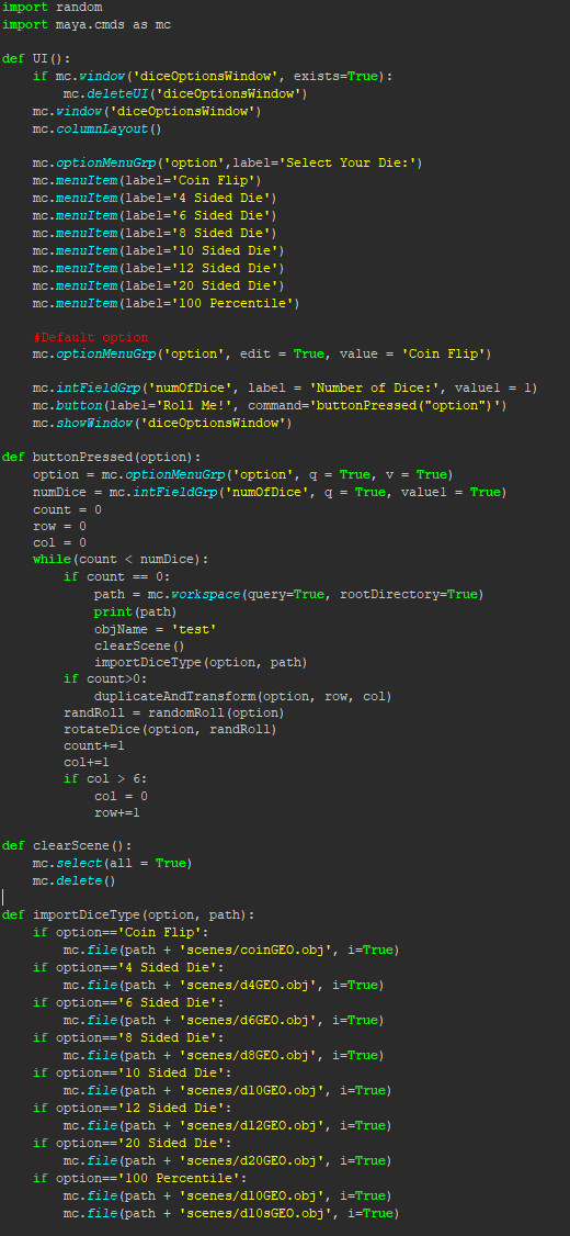 Siobhan Gannon - Maya Dice Roll Script