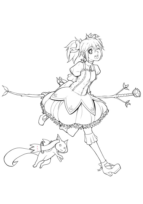 madoka magica coloring pages