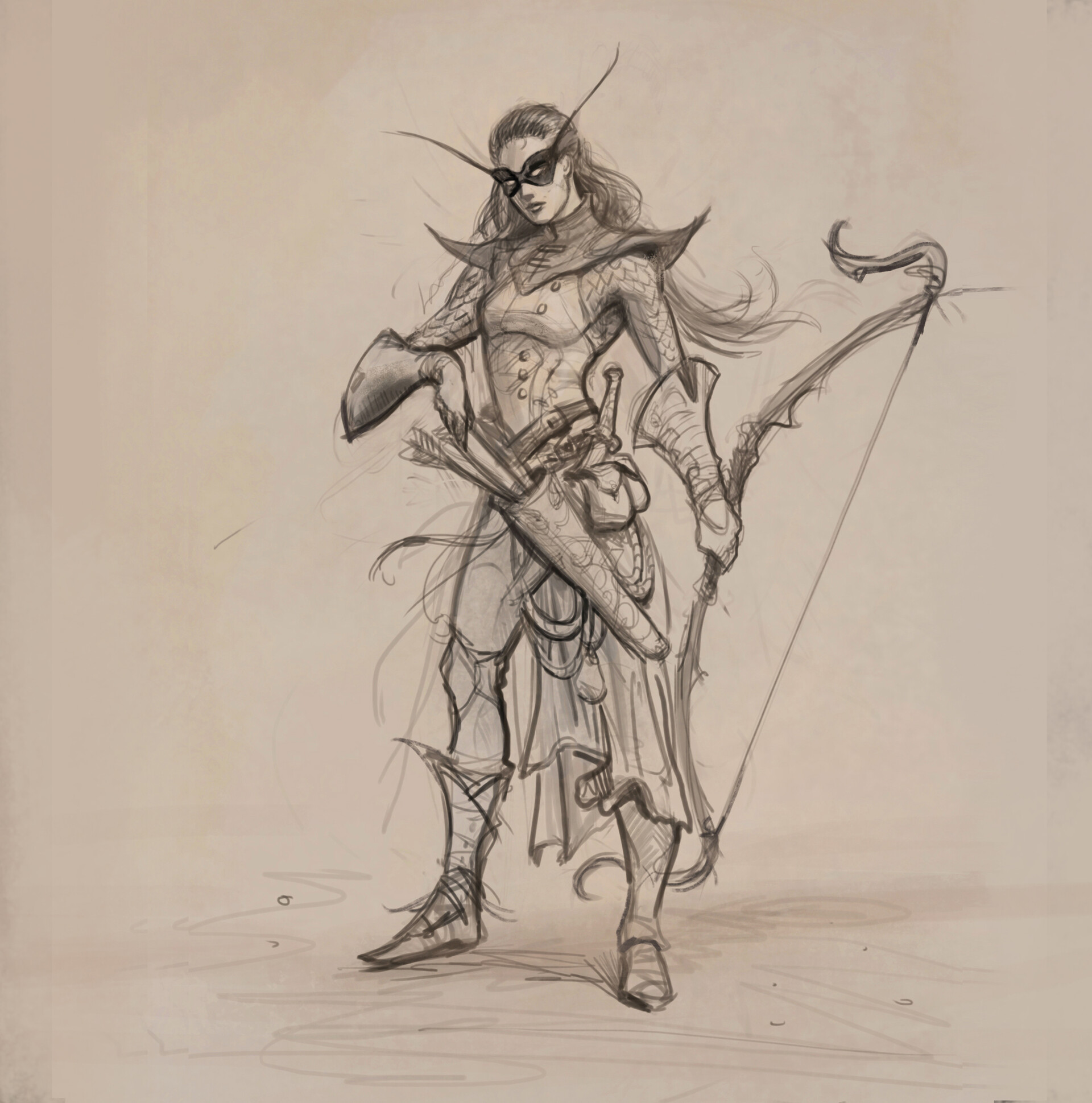 Fantasy Archer Drawing
