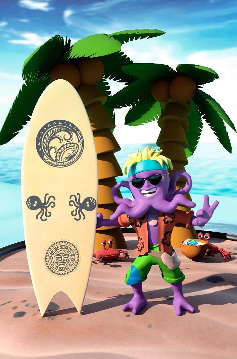 ArtStation - Octopus Surfer - OC