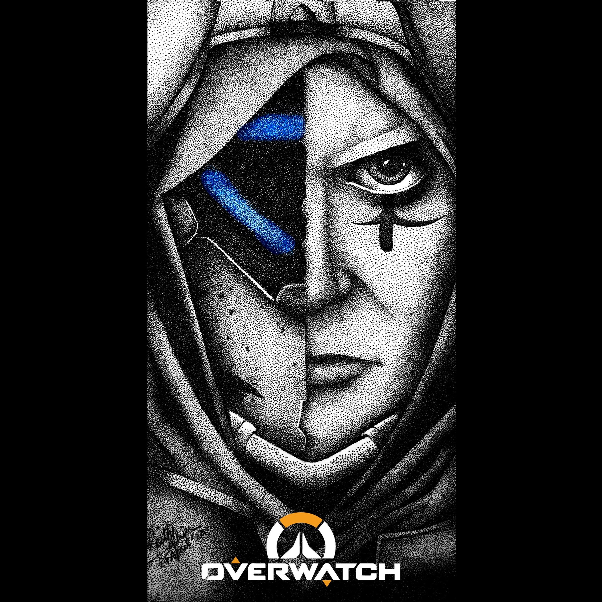 Keith Julian - Pointillism Portrait Overwatch - A series