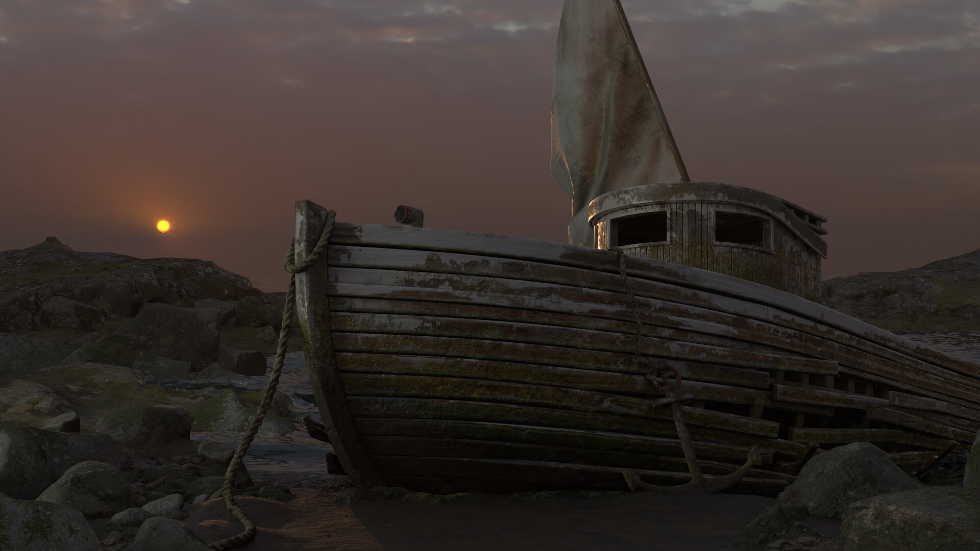 ArtStation - Boat wreck