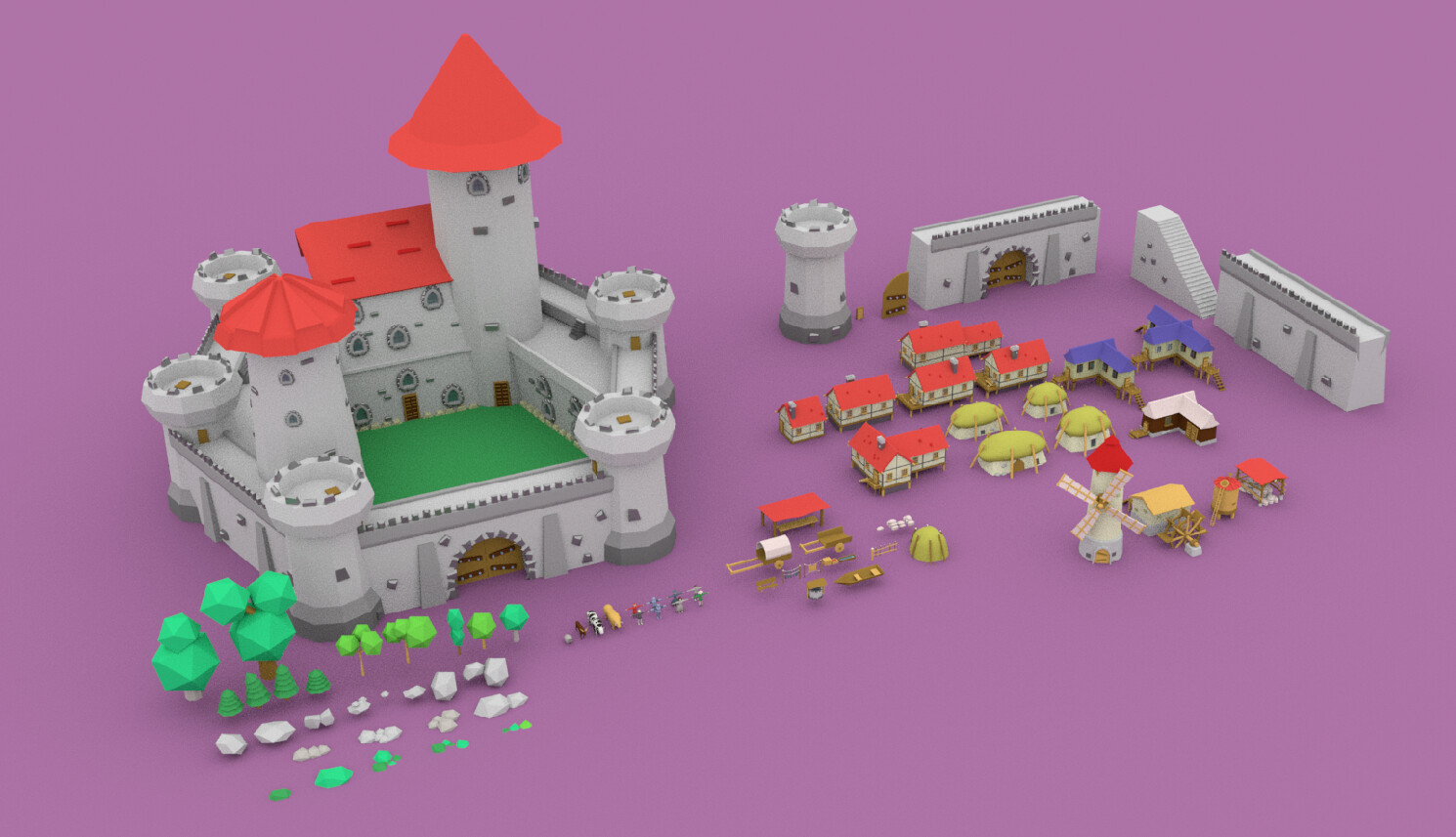 ArtStation - Medieval town set